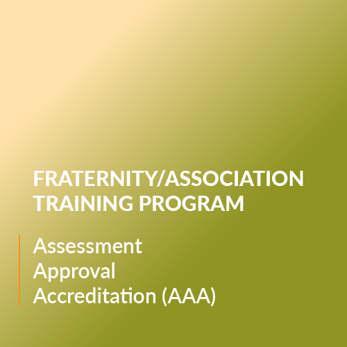 FRATERNITY/ASSOCIATION Training Program-Assessment - Approval ...